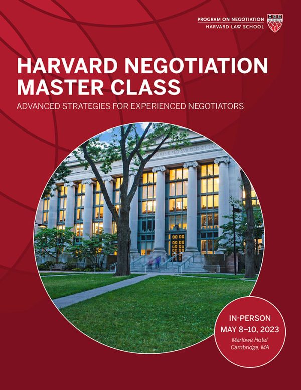 Harvard Negotiation Master Class Archives - PON - Program on ...