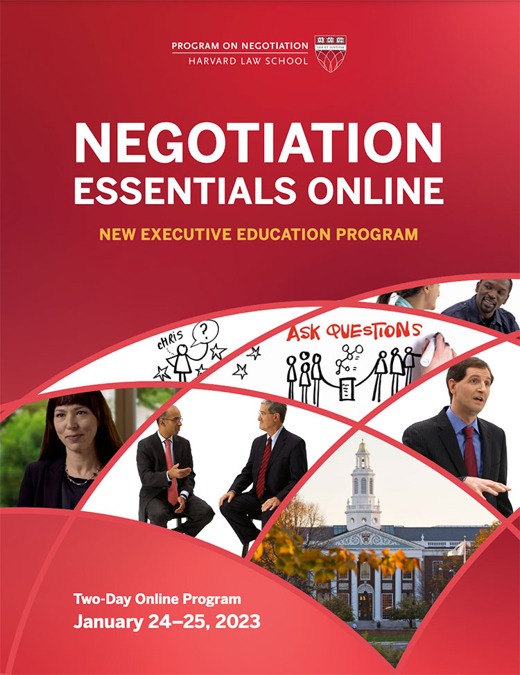 Negotiation Essentials Online Archives - PON - Program on Negotiation at Harvard Law School